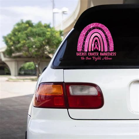 Breast Cancer Awareness Car Sticker Breast Cancer Warrior Etsy