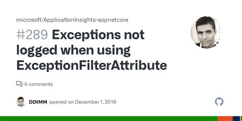 exceptions not logged when using exceptionfilterattribute · issue 289