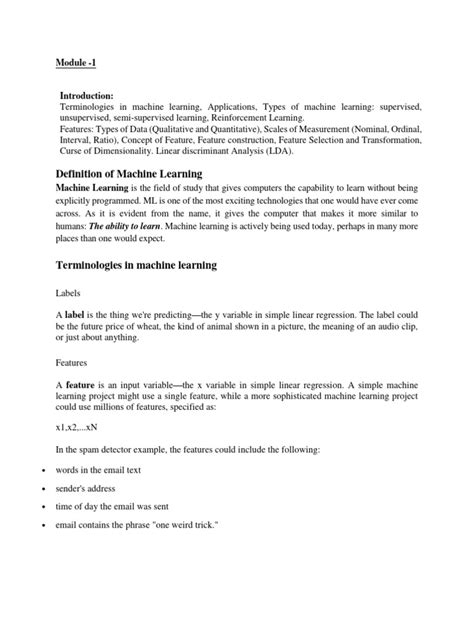 Module 1 Ml Pdf