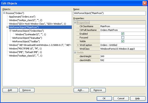 Edit Objects Dialog Testcomplete Documentation