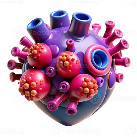 Stunning Abstract A Swarm Of Nanobots Assembling A Human Heart Vibrant Bioluminescent Colours