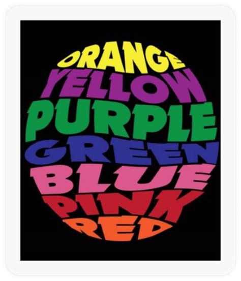 Stroop Effect Test Trick Of The Eye Color Game Stickers Sold By Katelyndkaiser Sku 192692481