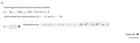 Solved Find The Solution To The Recurrence Relation An