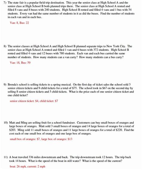 50 Rational Equations Word Problems Worksheet