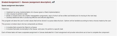 Solved Graded Assignment 3 Queues Assignment Description