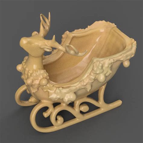 Other Stl Download Santa Sleigh Christmas Decorations Planter Vase