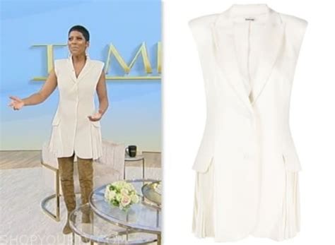 Tamron Hall Show November 2023 Tamron Halls White Pleated Sleeveless