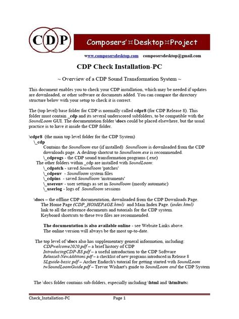Cdp Check Installation Pc Pdf Directory Computing Computer File