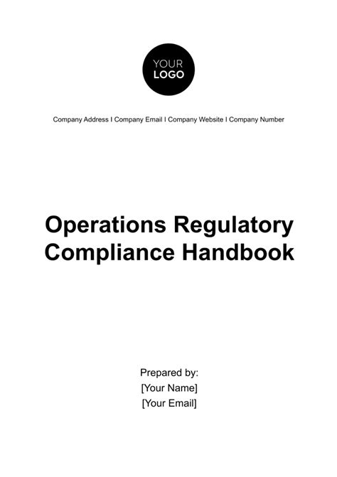 Free Operations Regulatory Compliance Handbook Template To Edit Online