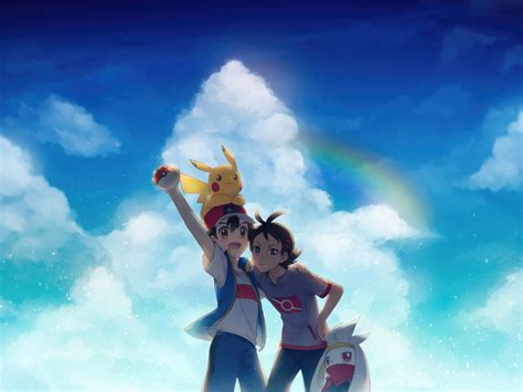 1400x1050 Raboot Ash Ketchum And Goh Pokemon 1400x1050 Resolution Hd 4k