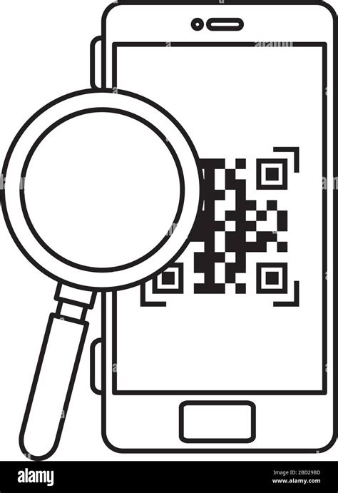 Qr Code Inside Smartphone And Lupe Vector Design Stock Vector Image Art Alamy