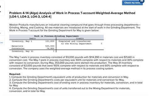 solved check my work problem 4 14 algo analysis of work in