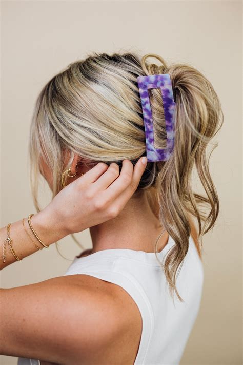 Jumbo Purple Marble Bfb Claw Clip Bfb Hair