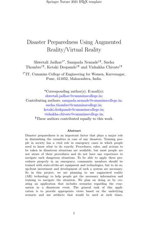 Pdf Disaster Preparedness Using Augmented Realityvirtual Reality