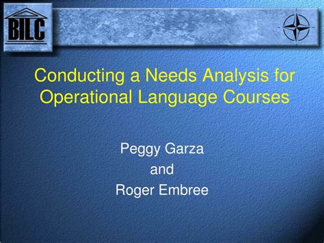 Ppt Conducting A Needs Analysis For Operational Language Courses