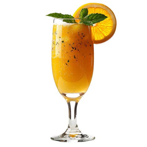 Mimosa Cocktail Glass Of Mimosa Cocktail With Orange Isolated