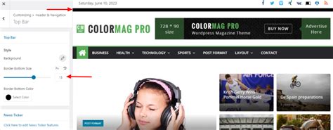 Customize Top Bar Colormag Documentation