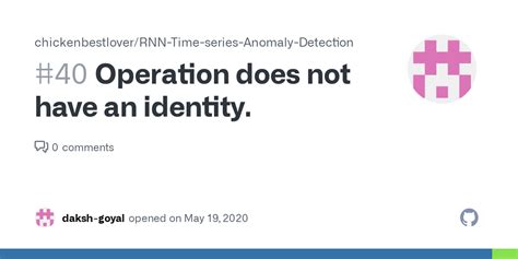 Operation Does Not Have An Identity · Issue 40 · Chickenbestlover Rnn Time Series Anomaly