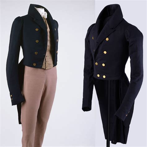 New Regency Coat Jeremy Malcolm Navy Blue Wool Regency Tailcoat Men