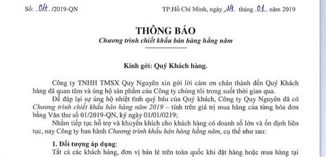 Mẫu công văn thông báo cho khách hàng Cập nhật 2022
