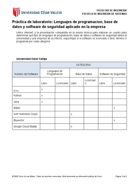 Practica 10 1 Lenguajes De Programacion Y Base De Datos Y Software De Seguridad Pdf