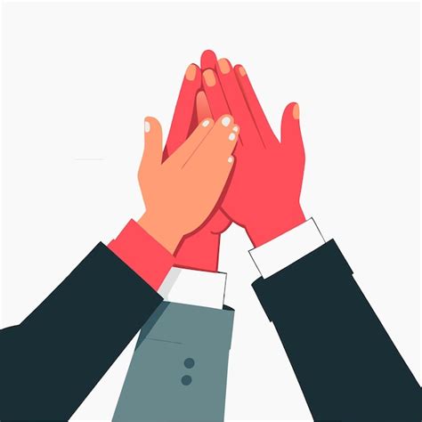 하이 파이브 손 개념 그림 무료 벡터