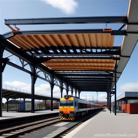 Glulam Structure Train Station In Dublin With An Overhead Gantry Crane