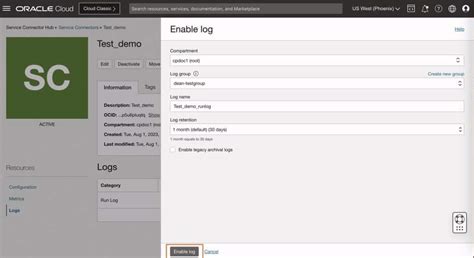 announcing the availability of oci connector hub service logs