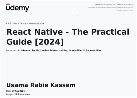 Usama Rabie On Linkedin Reactnative Continuouslearning Professionaldevelopment Achievement