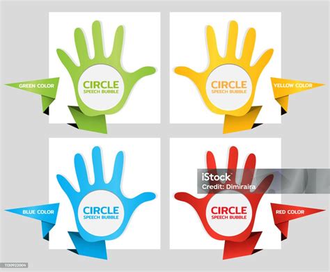 아이 손 종이 접기 서클 연설 거품 당신의 메시지에 대 한 종이 접기 대화 배너 특별 한 혜택 할인 태그 배지 헝겊 웹 스티커