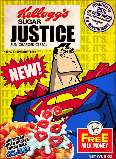 Cereal Box Art Featuring Superman And His Villainous Enemies