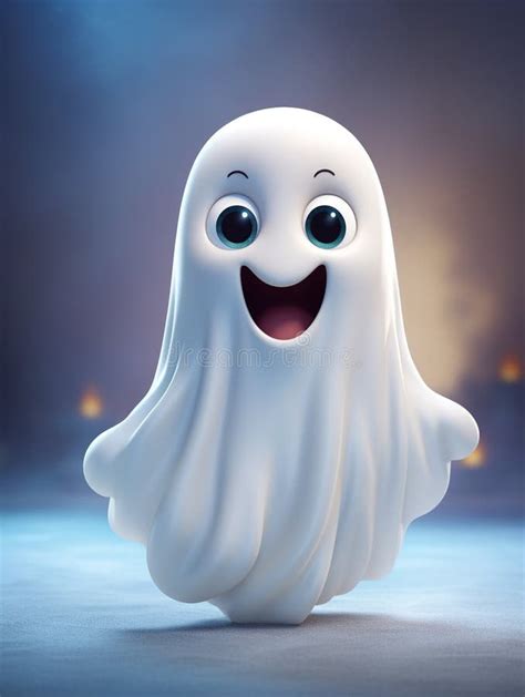 Cute Funny Happy Fantasy Smiling Animated Ghosts Disembodied And