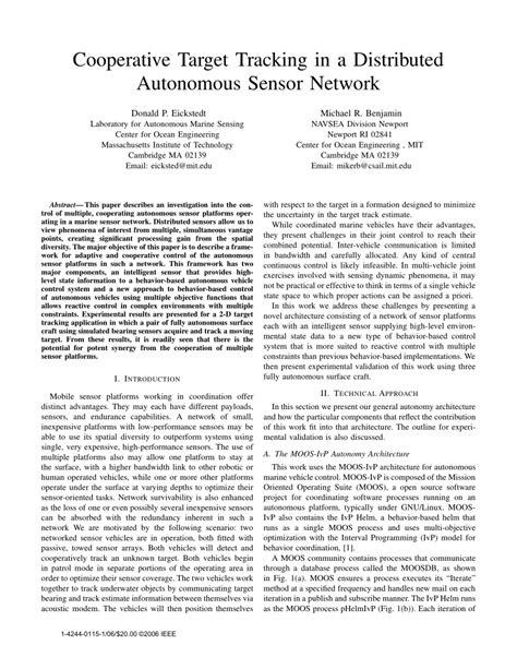 Pdf Cooperative Target Tracking In A Distributed Autonomous Sensor Network