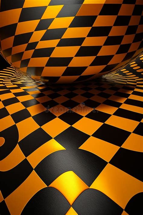 3d Vortex Chessboard Pattern Stock Illustration Illustration Of