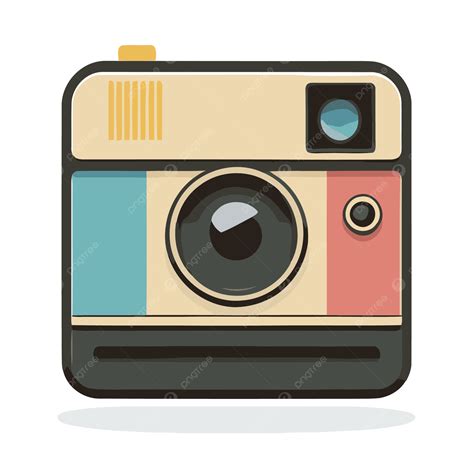 Polaroid Icon For Photo Editing Vector A Simplistic Colorful Icon Of Instant Camera On A White