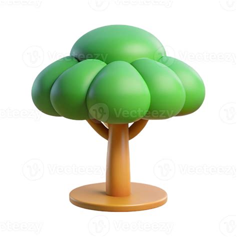 Impressive Bold Avant Garde Flat Color Tree Icon With Circular Canopy Minimal Design Clean