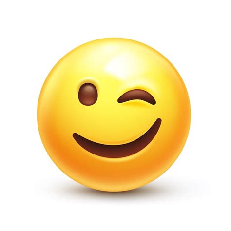 Premium Vector Winking Face Eye Wink Emoji Funny Yellow Emoticon