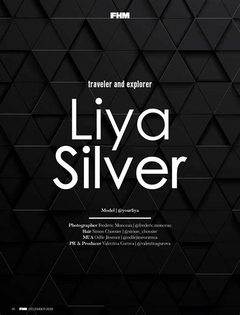 Liya Silver Sexy Dans Fhm Magazine Uk 17 Janvier 2023