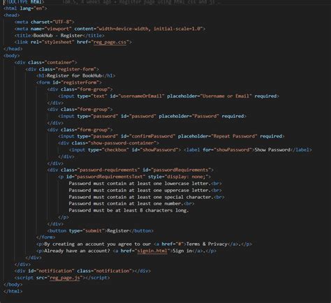 Solved Create Unit Tests For This Registration Page Html