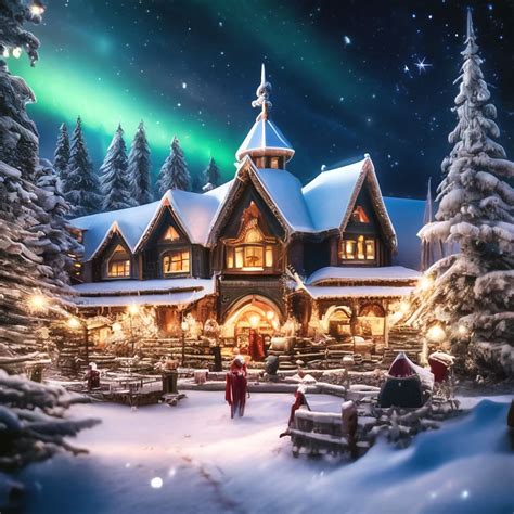 The North Pole The Residence Of Santa Claus The Northern Lights