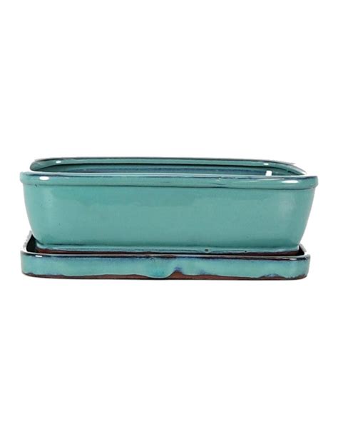 Rectangular Bonsai Pot Plate 201555 Cm Green Yixing