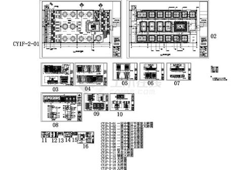 江苏某五星级酒店中餐厅装修设计cad施工图可编辑修改酒店土木在线