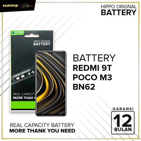 Jual Hippo Baterai Xiaomi Redmi T Poco M Bn Mah Original Battery Batere Premium Batu