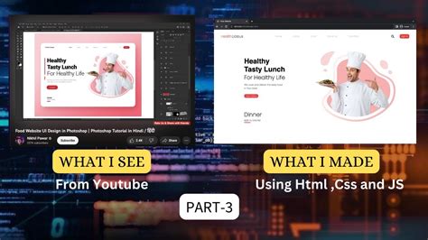 Food Website Ui Design In Photoshop To Browser Using Html Css And