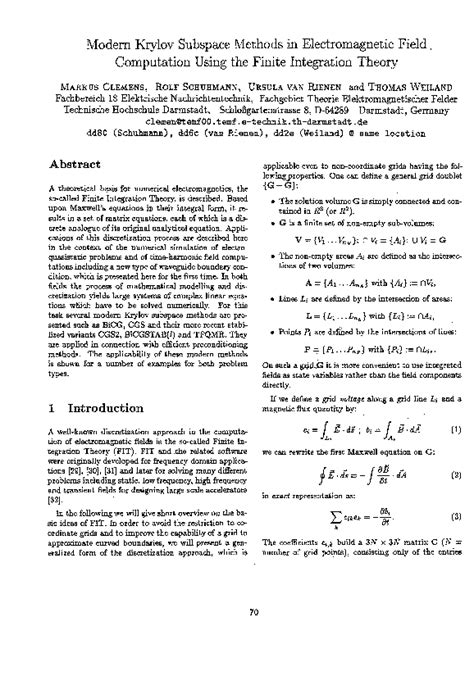 Pdf Modern Krylov Subspace Methods In Electromagnetic Field Computation Using The Finite