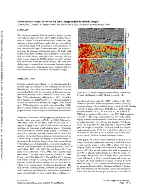 Pdf Convolutional Neural Networks For Fault Interpretation In Seismic
