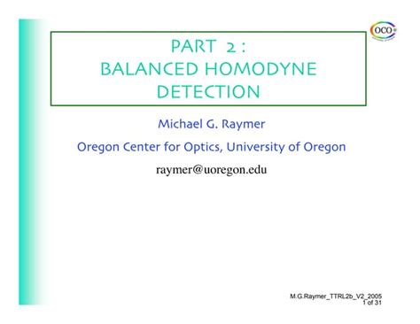 Balanced Homodyne Detection Pdf