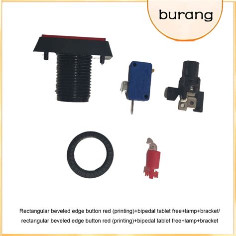 Red LED Push Button Cent Rectangle Buttons Rotproof Micro Switch For Credit Ade Coin