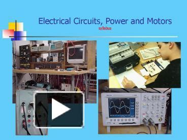Electrical Circuits Power And Motors Syllabus Presentation Free To Download