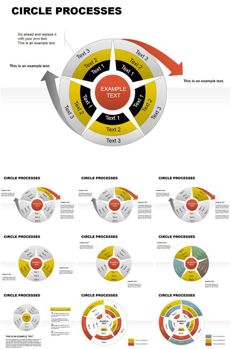 Circle Processes PowerPoint Charts Template Powerpoint Chart Templates Keynote Template